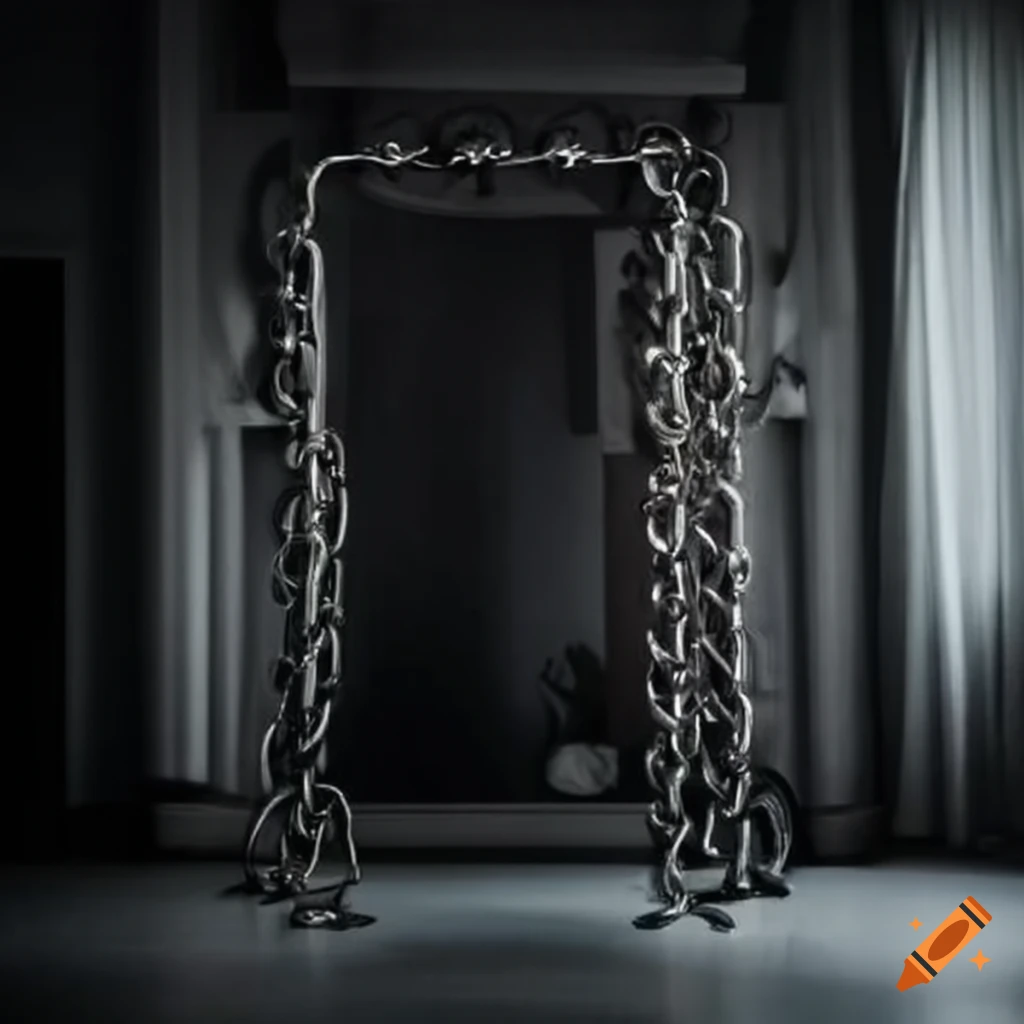 Room filled with hanging mirrors on Craiyon