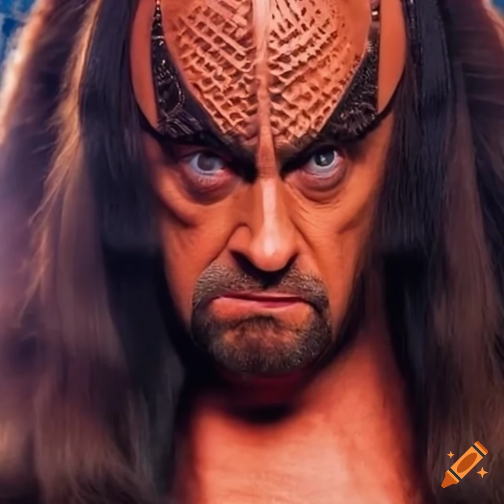 Undertaker posing as Klingon Warrior with iconic blade in Klingon ...
