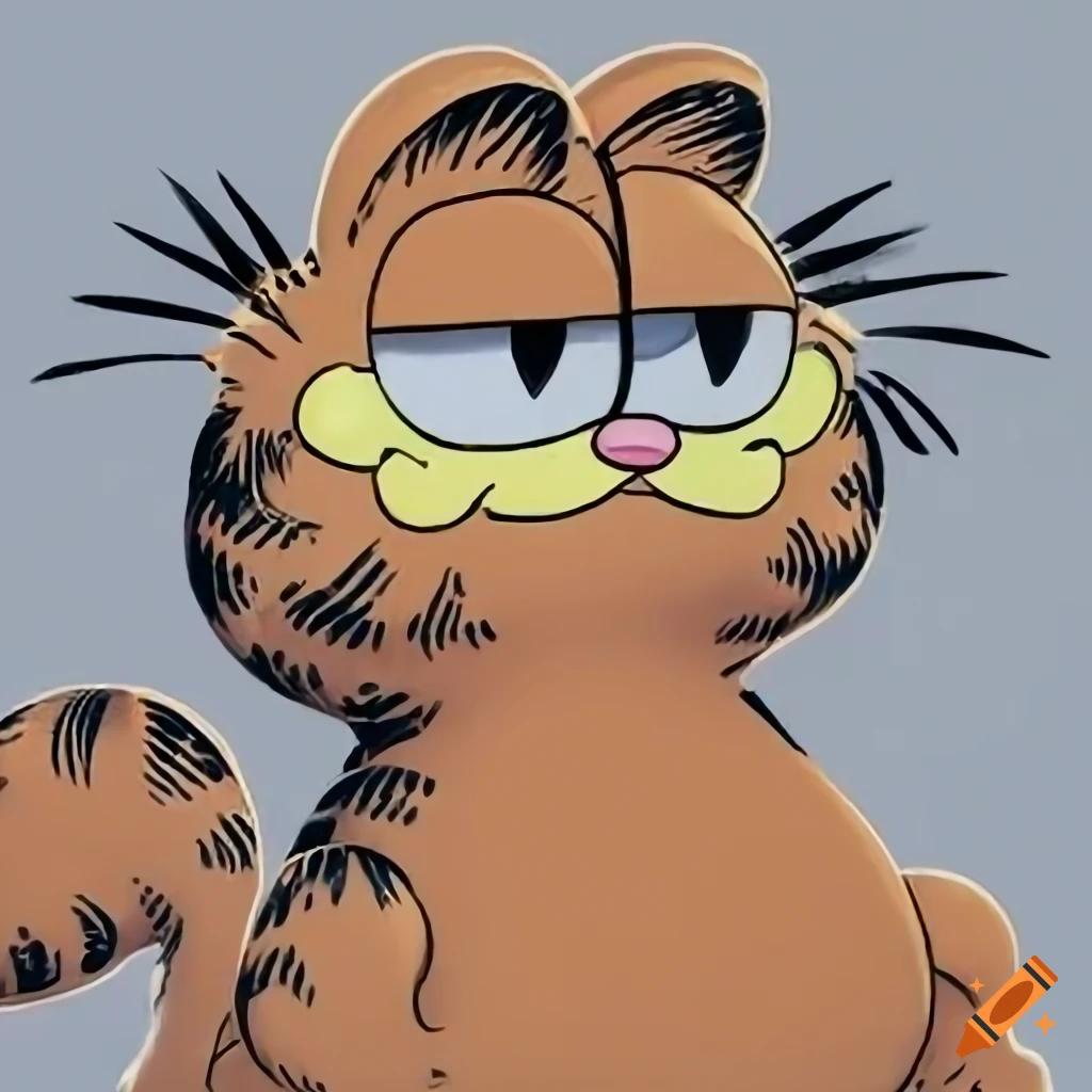 Garfield, pokémon official art by ken sugimori on blank background on ...