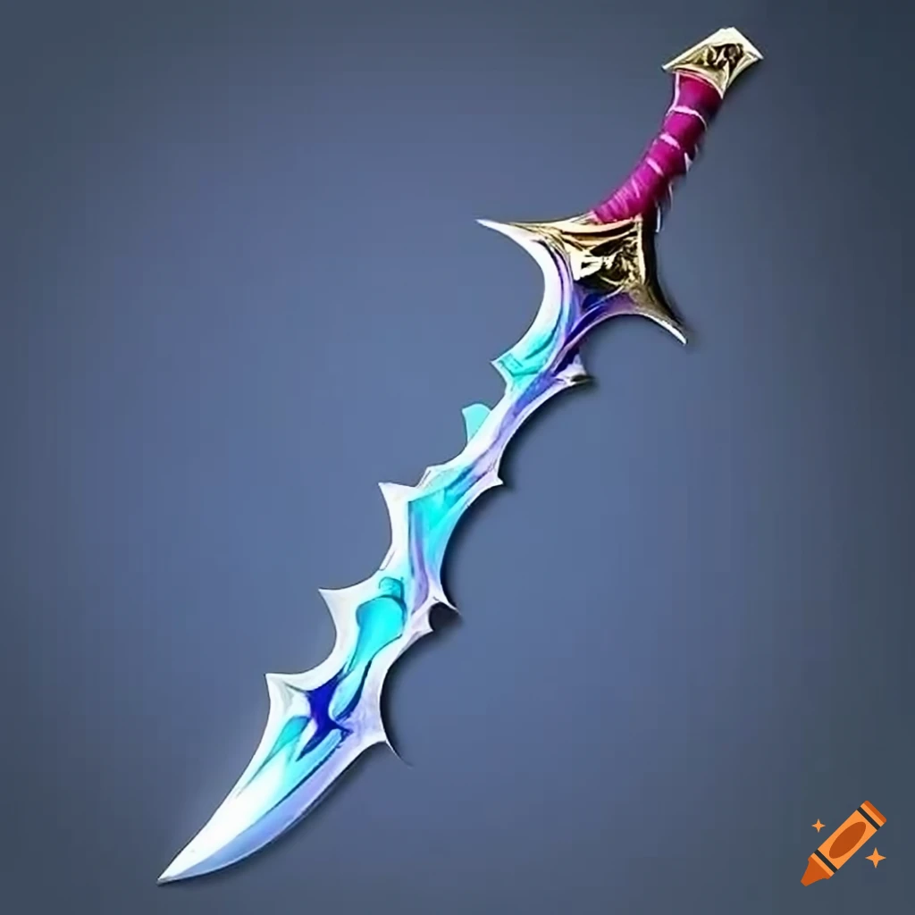 Magic curved fantasy sword on Craiyon