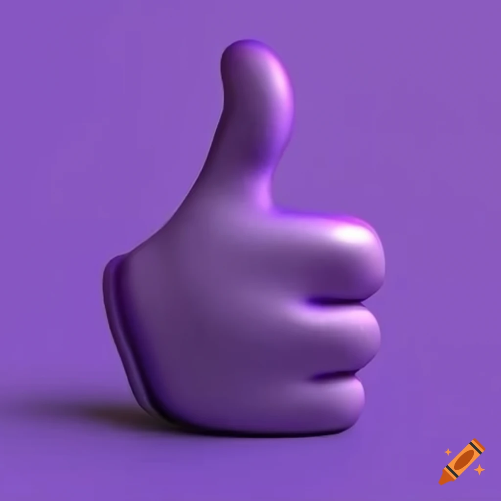 Purple 3d thumbs up gesture on Craiyon