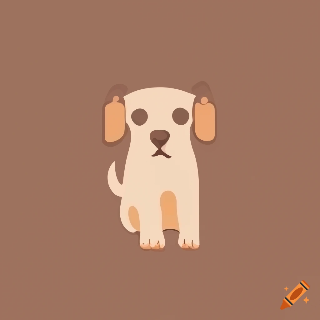 Simple aesthetic dog icon on brown background on Craiyon