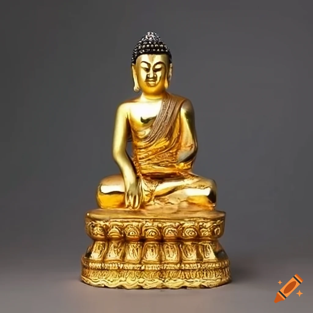 Golden buddha sculpture carved from pure gold on Craiyon