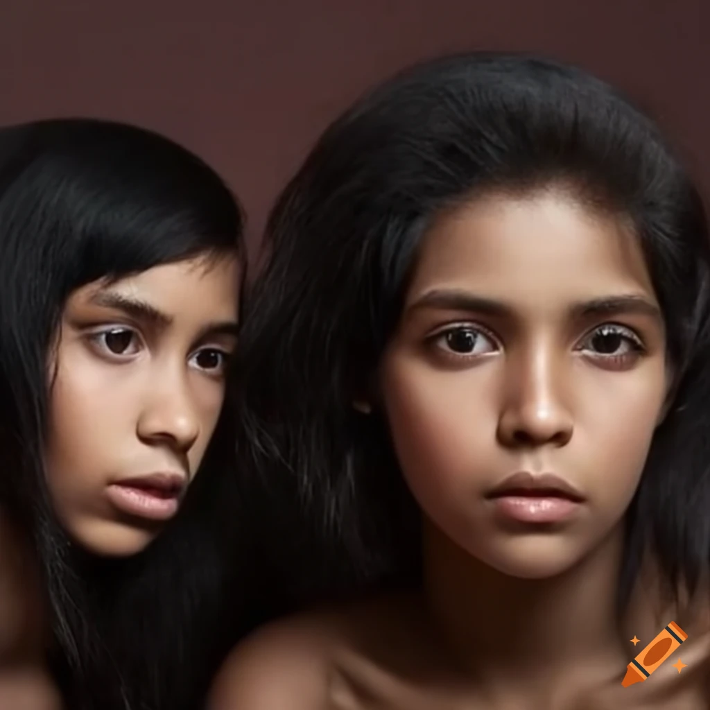 Short wavy black hair, brown-skinned humanoid siblings with arabic ...