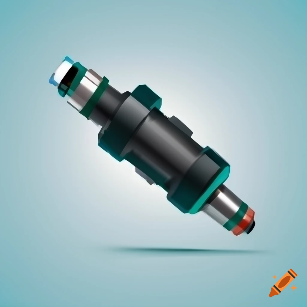 Flat 2d illustration of a fuel injector on Craiyon