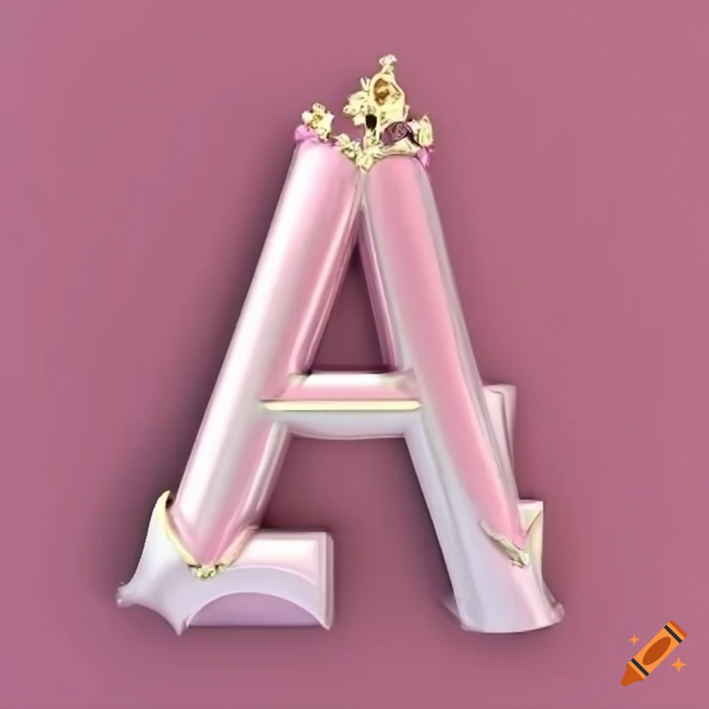 Princess-style 3d render of the letter a on Craiyon