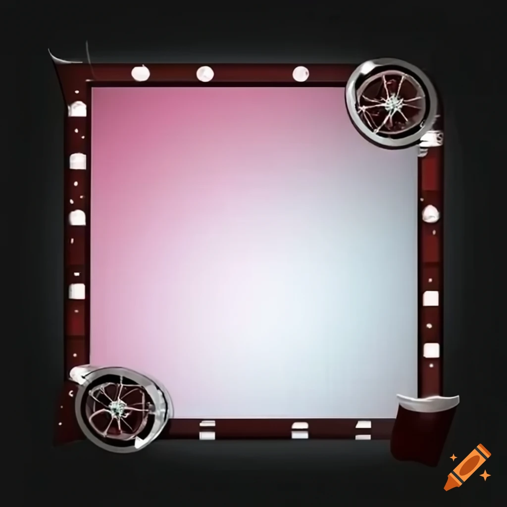 Movie cinema reel 2d square border frame design on Craiyon