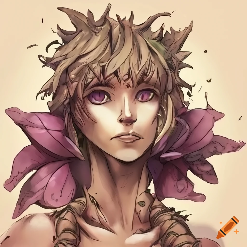 Manga-style mandragora illustration on Craiyon