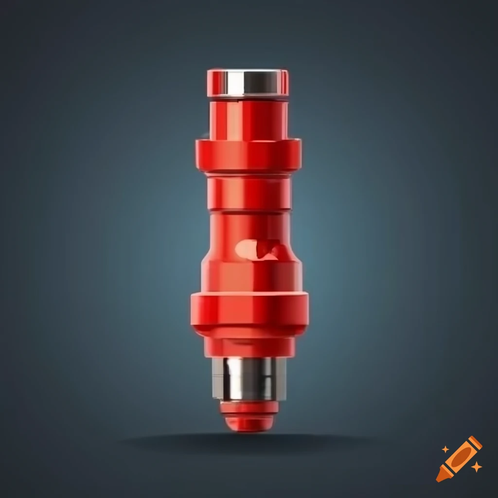 Minimalistic red fuel injector in 2d flat style on Craiyon