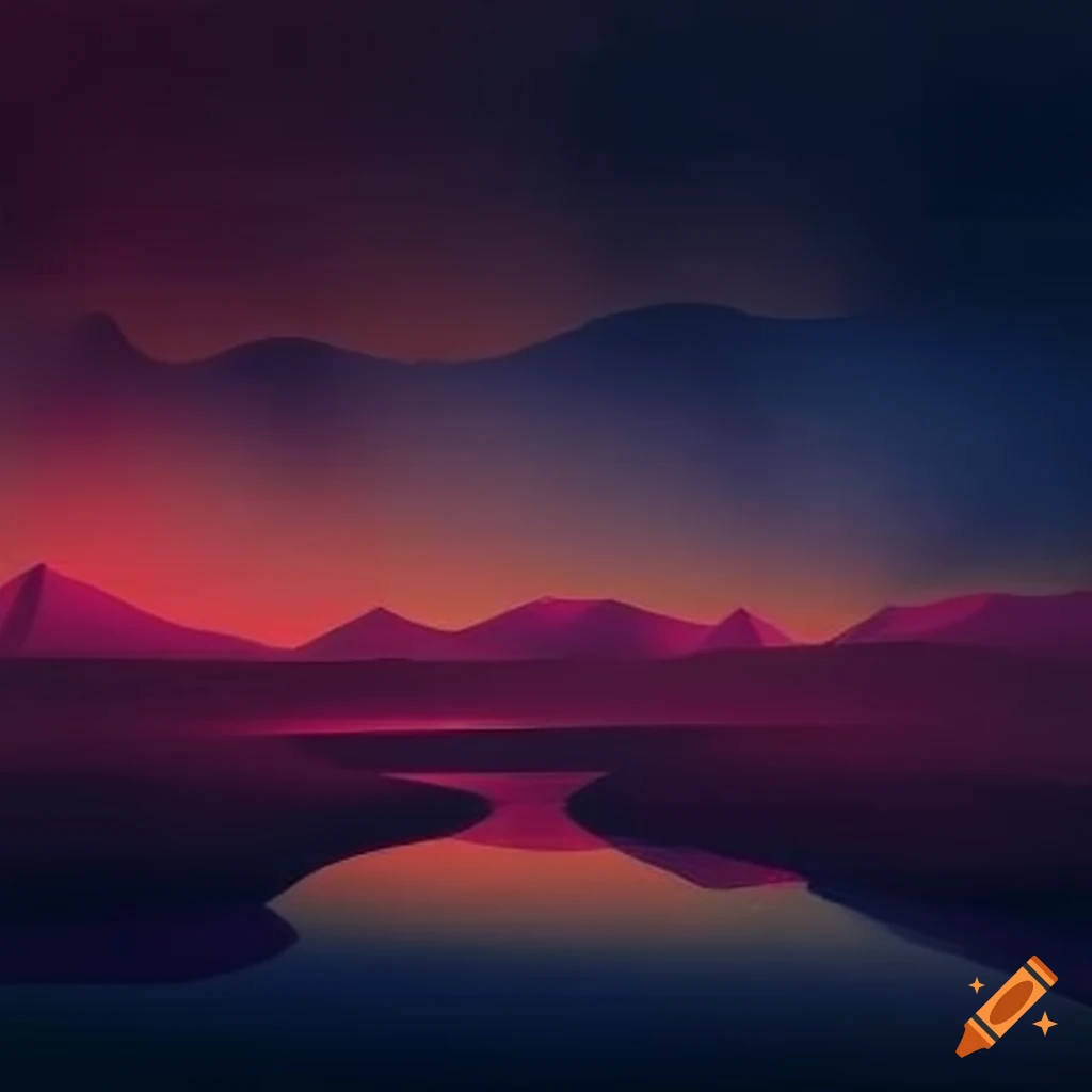 Abstract postmodern landscape art on Craiyon