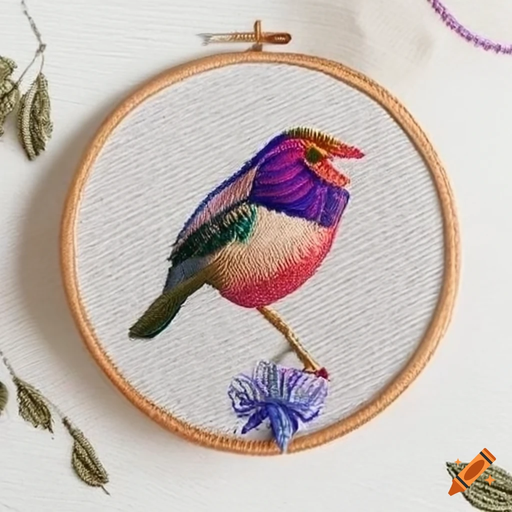 Embroidery art on Craiyon