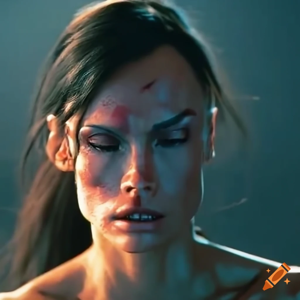 Bruised martial arts fighter with dizzy expression on Craiyon