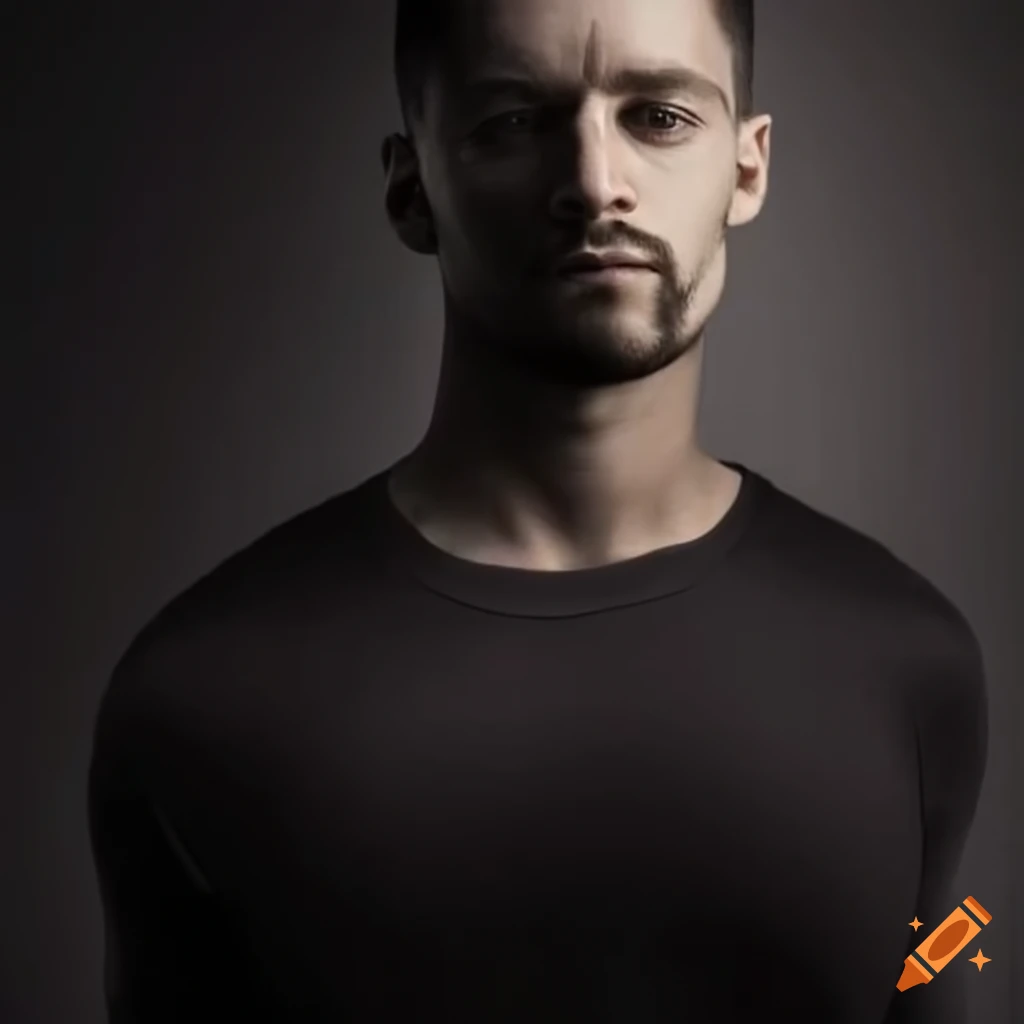 Handsome man with a mysterious expression on Craiyon