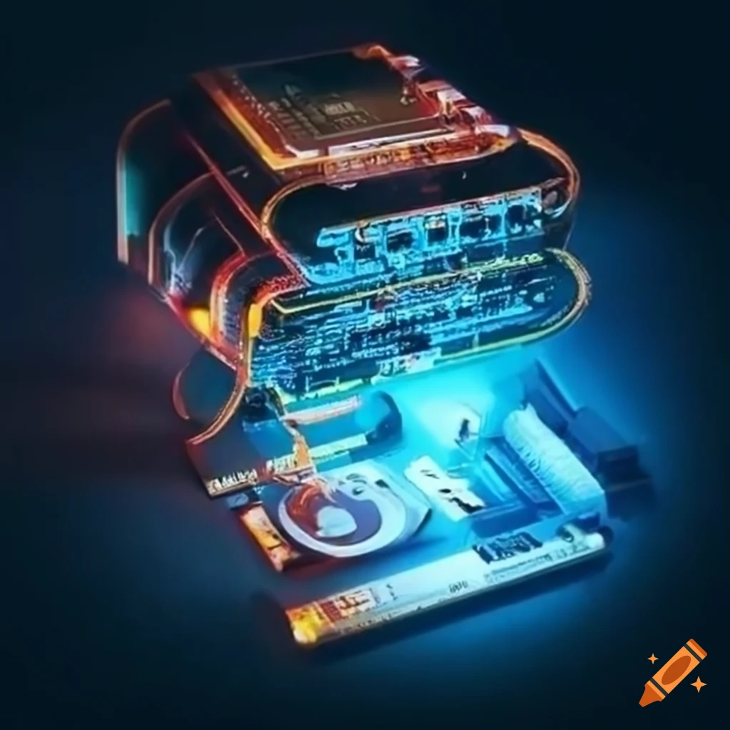 Schematics for a wrist-worn computer on Craiyon