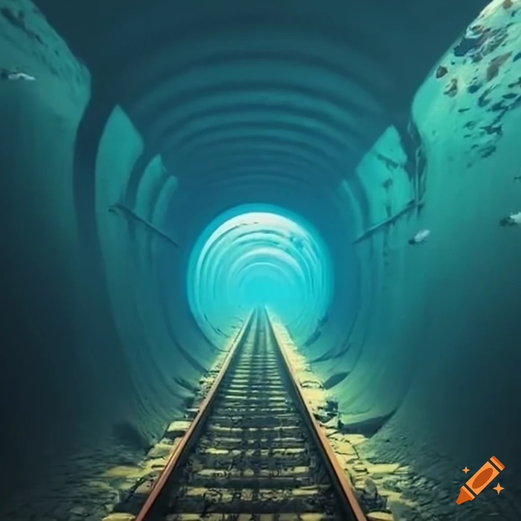 Underwater train tunnel on Craiyon
