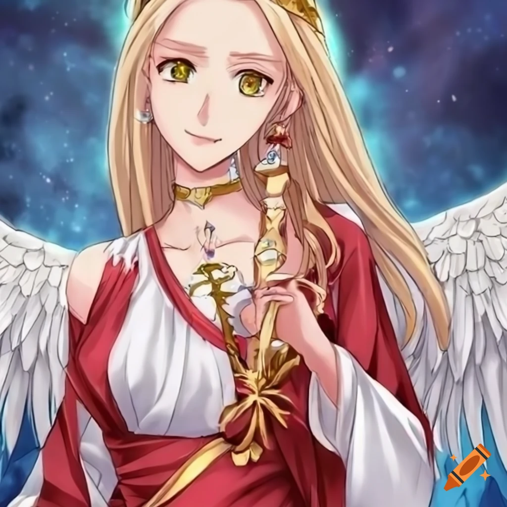 Anime angel petra rall with unique hair and elegant religious dress on ...