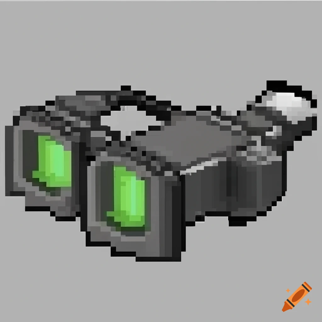 Pixel art of night vision goggles on Craiyon