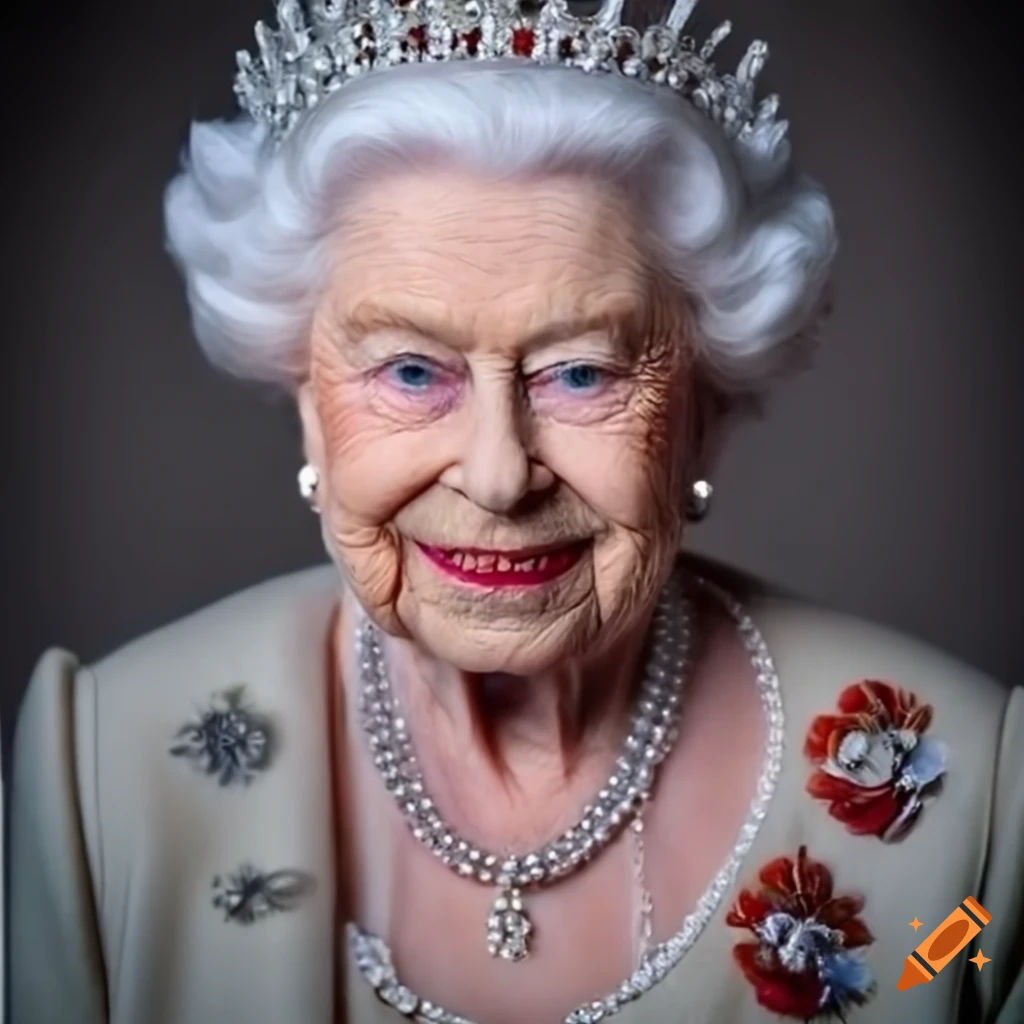 Photograph of an elderly lady resembling queen elizabeth on Craiyon