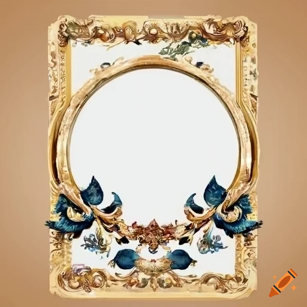 Baroque frame in watercolor style on Craiyon