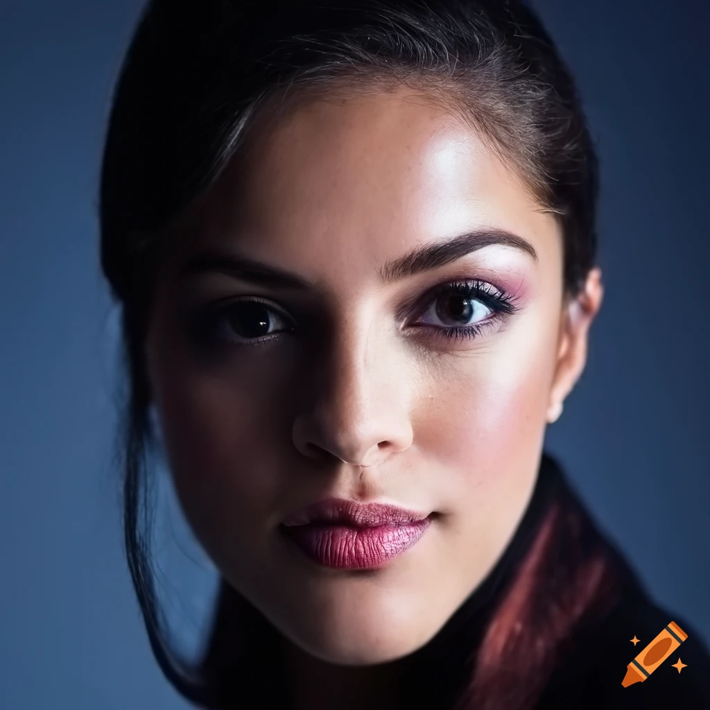 Close-up studio shot emphasizing intricate skin and hair texture on Craiyon