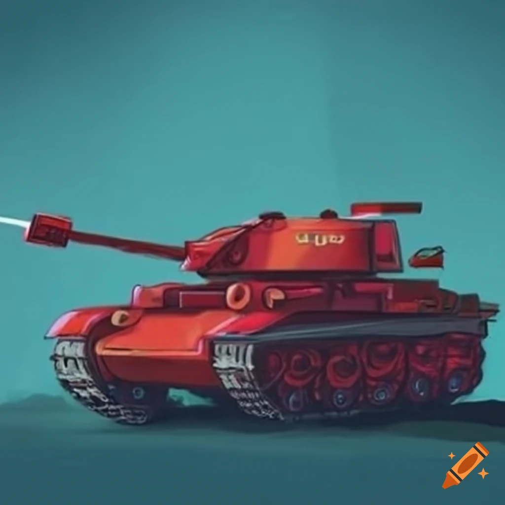 Red military tank on Craiyon