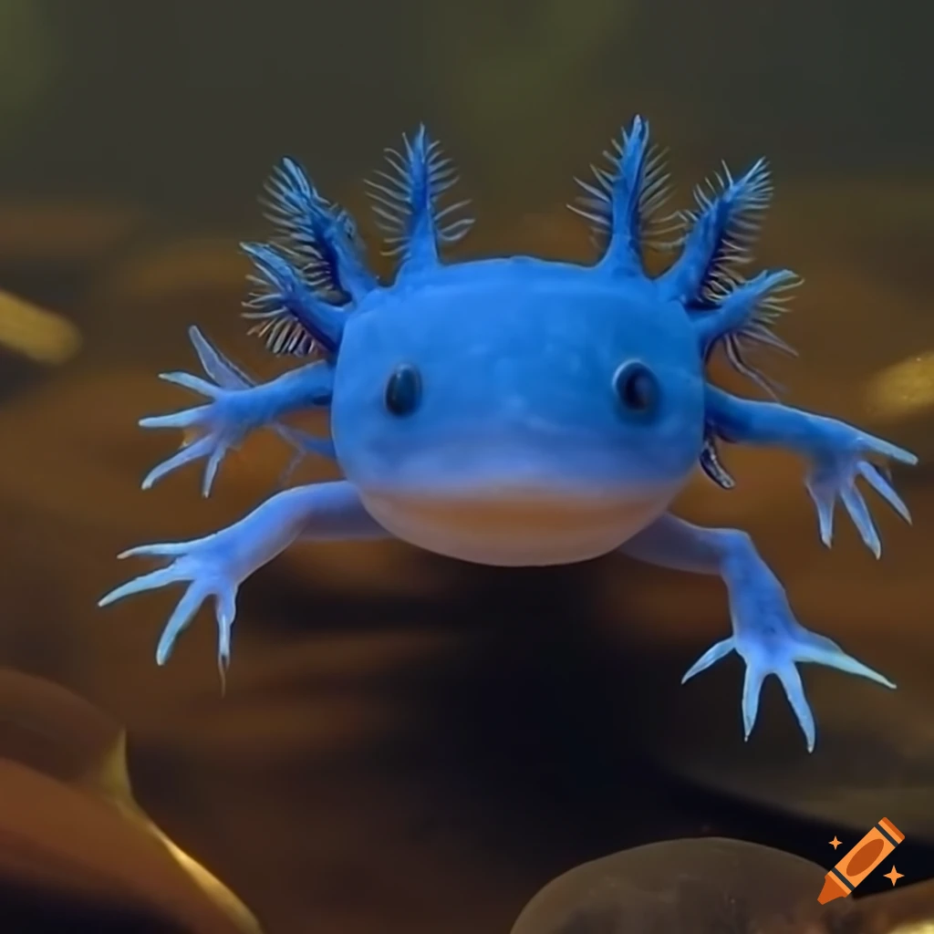 Mosaic blue axolotl on Craiyon