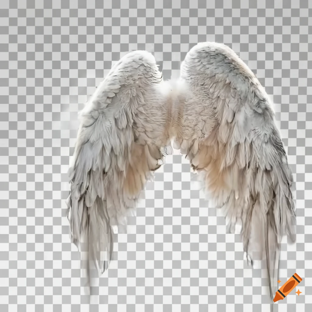 Fluffy angel wing on transparent background on Craiyon