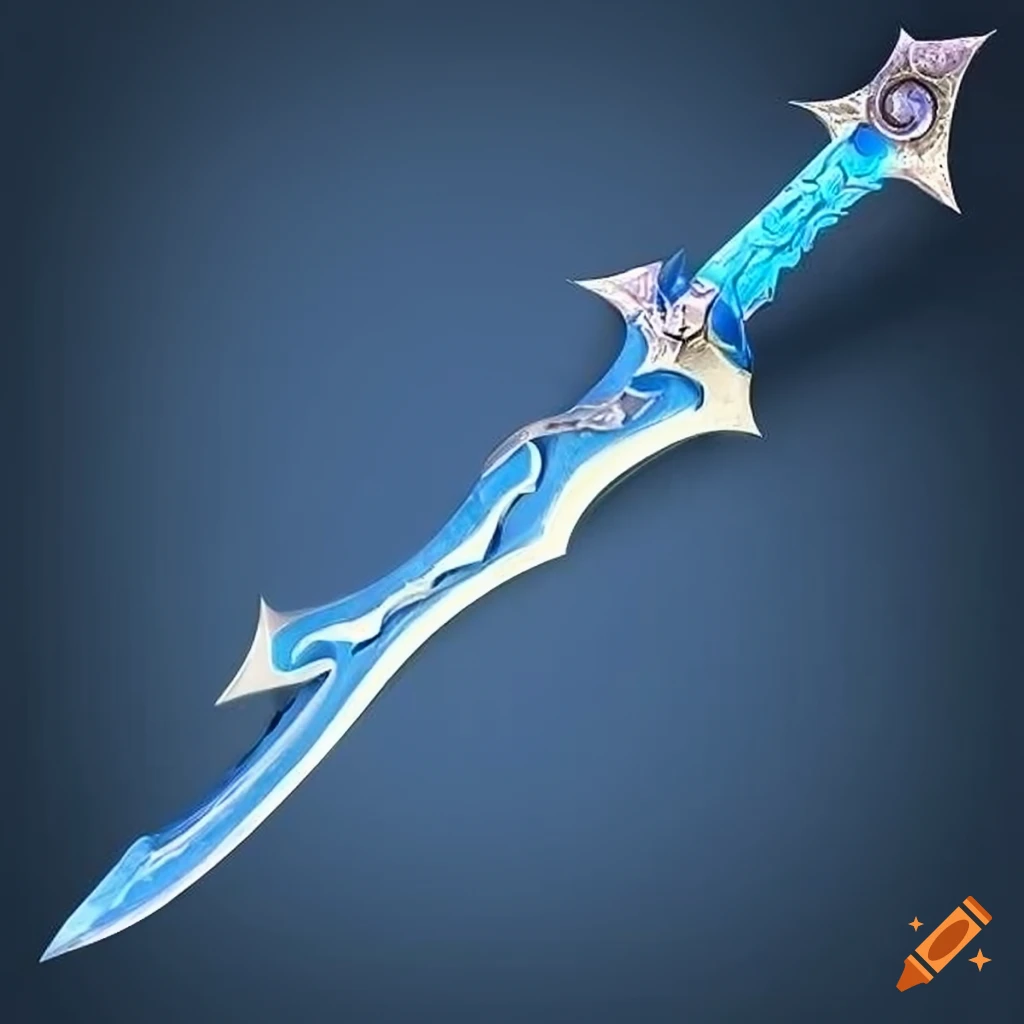 Magic curved fantasy sword on Craiyon