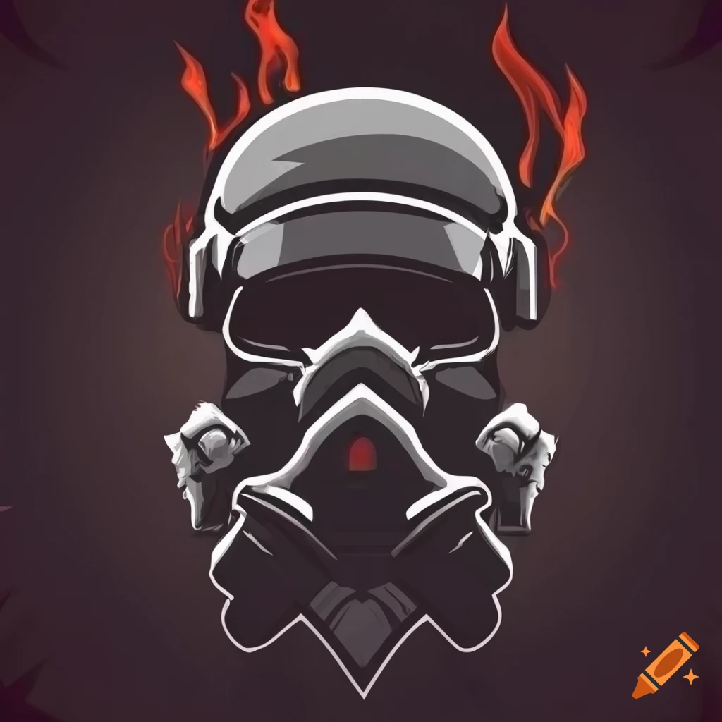 Aggressive Call of Duty soldier logo with fiery outline on dark ...