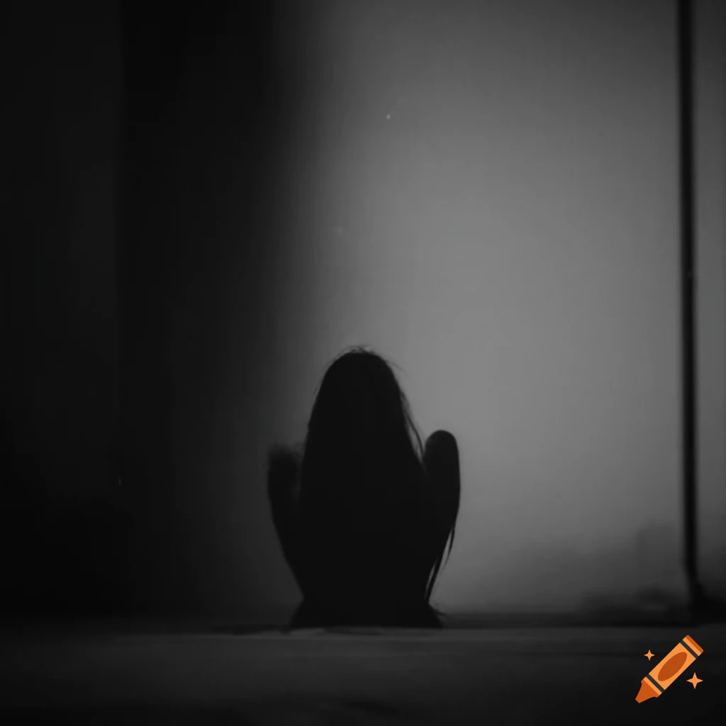 Expression of sadness in a dark manner on Craiyon