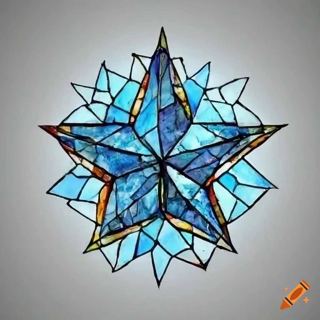 Easy mosaic stained glass of stars on Craiyon