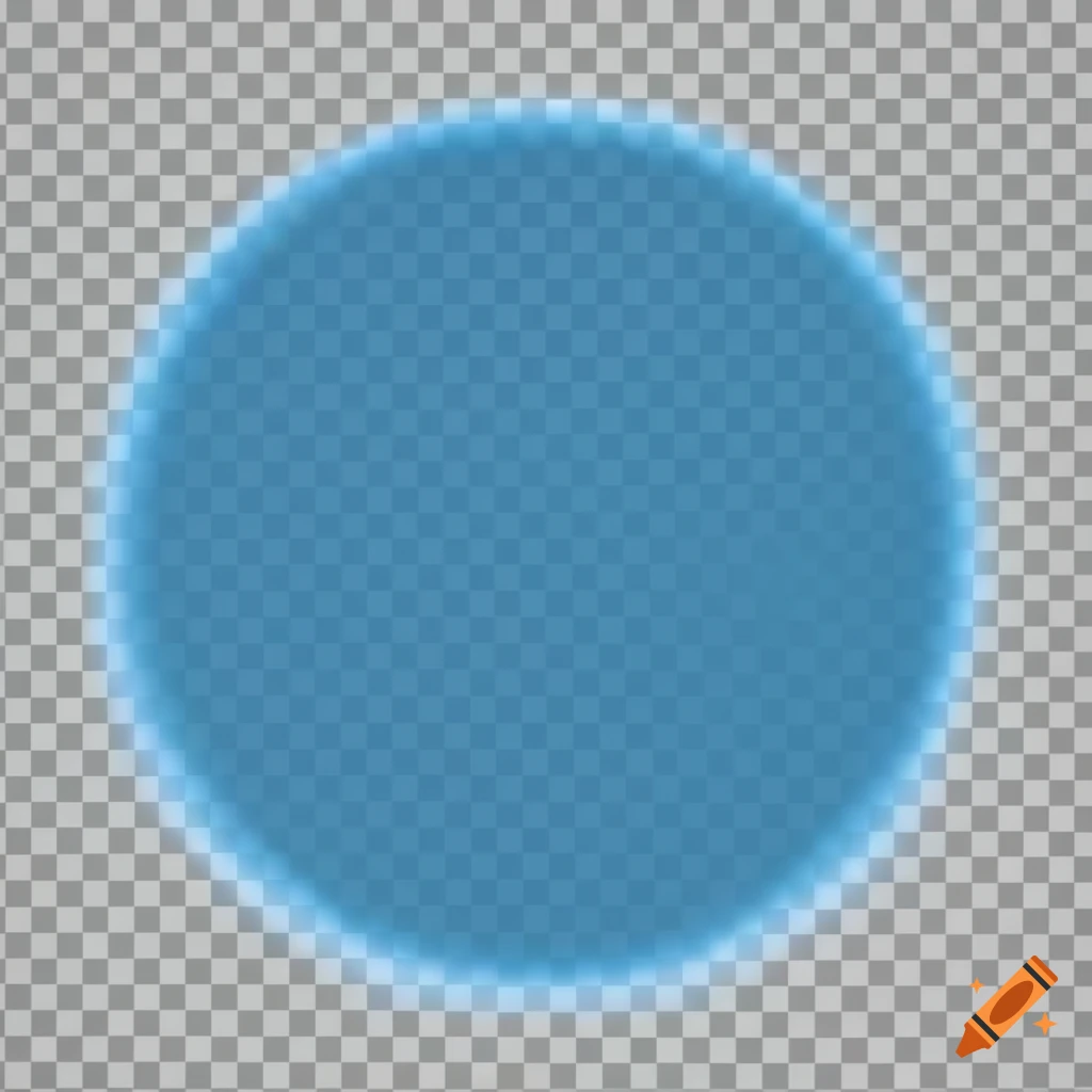 Minimalist blue circular shape on transparent background on Craiyon