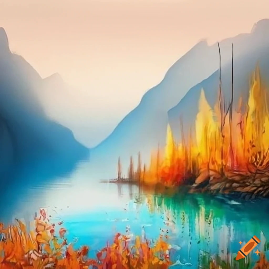 Beautiful unique scenery in watercolor art on Craiyon