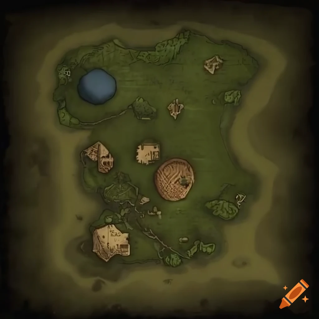 Old cartographer's map of a small forest area on Craiyon