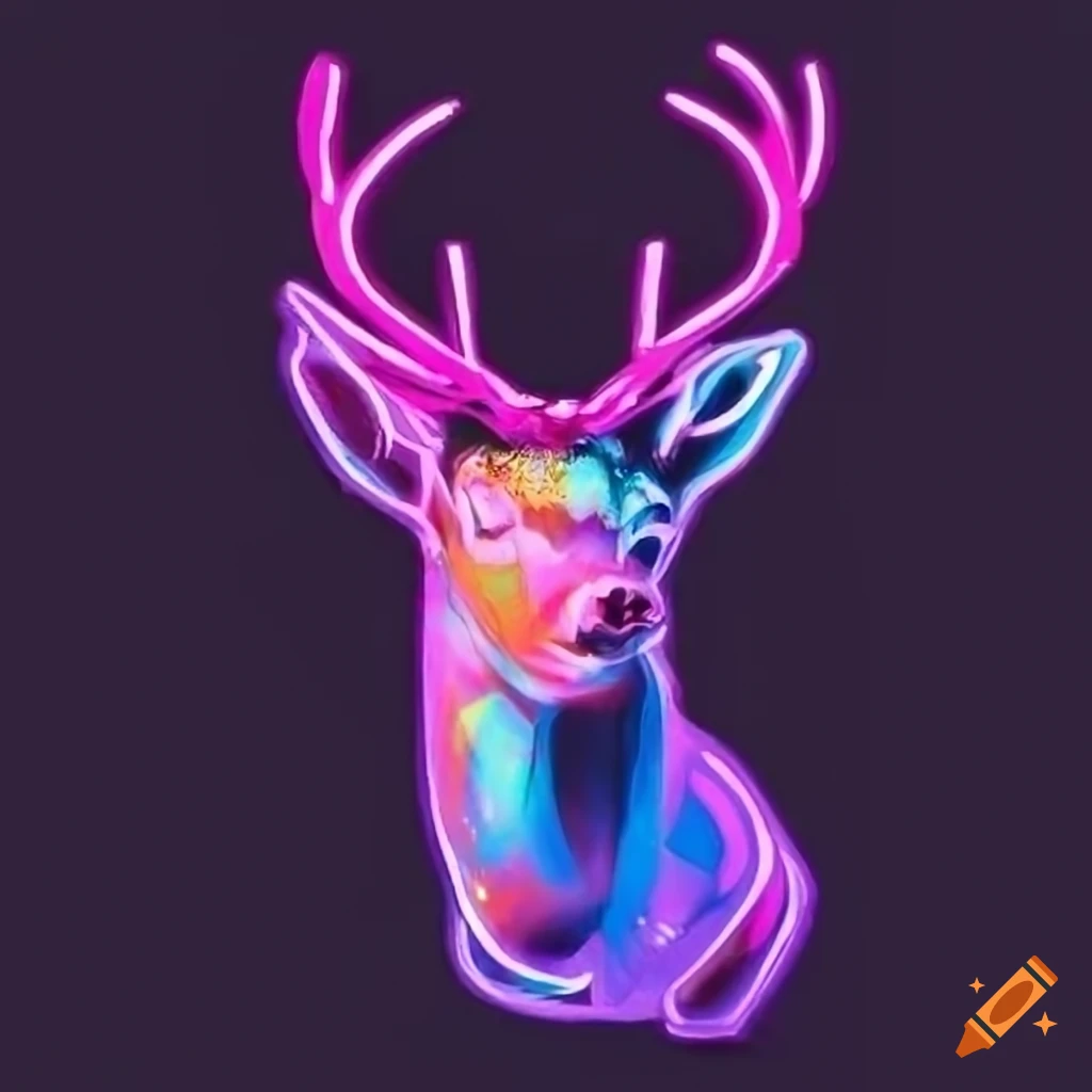 Neon drawing buck wild on Craiyon