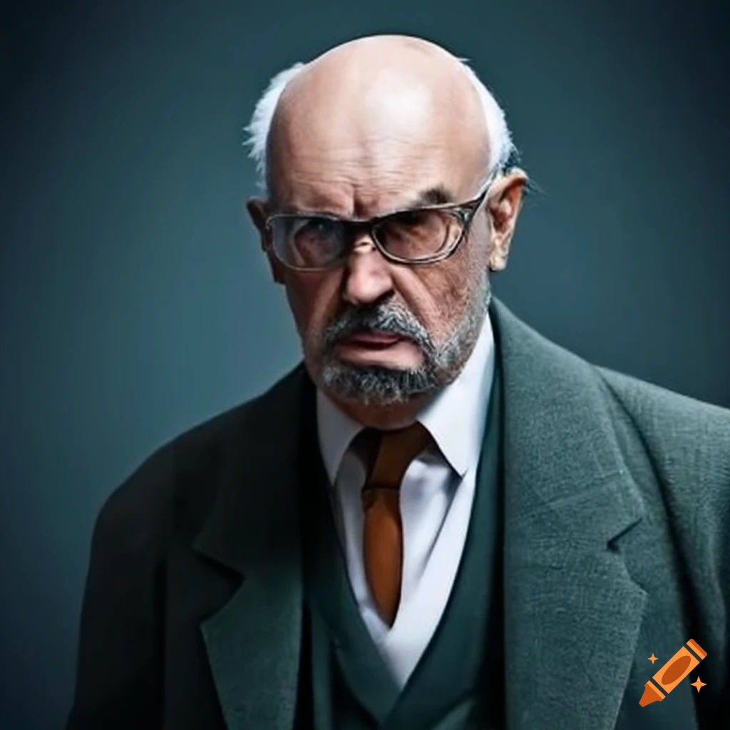 Angry older male professor storming out of a date on Craiyon