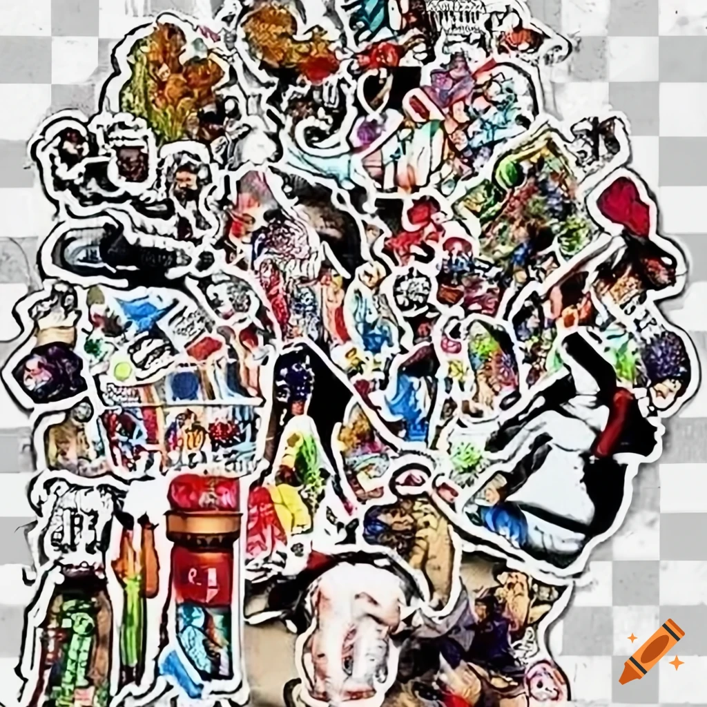 Counterculture stickers on Craiyon