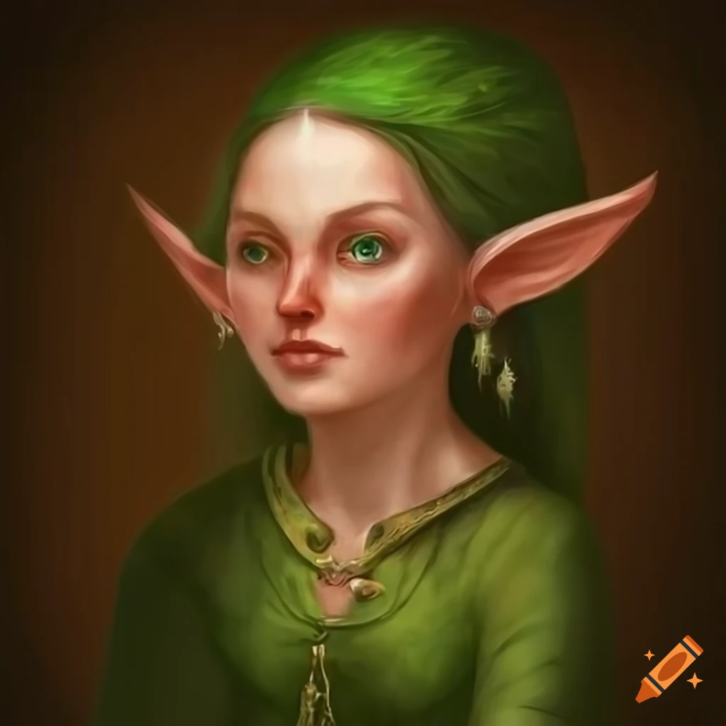 Vintage portrait of an elf on Craiyon