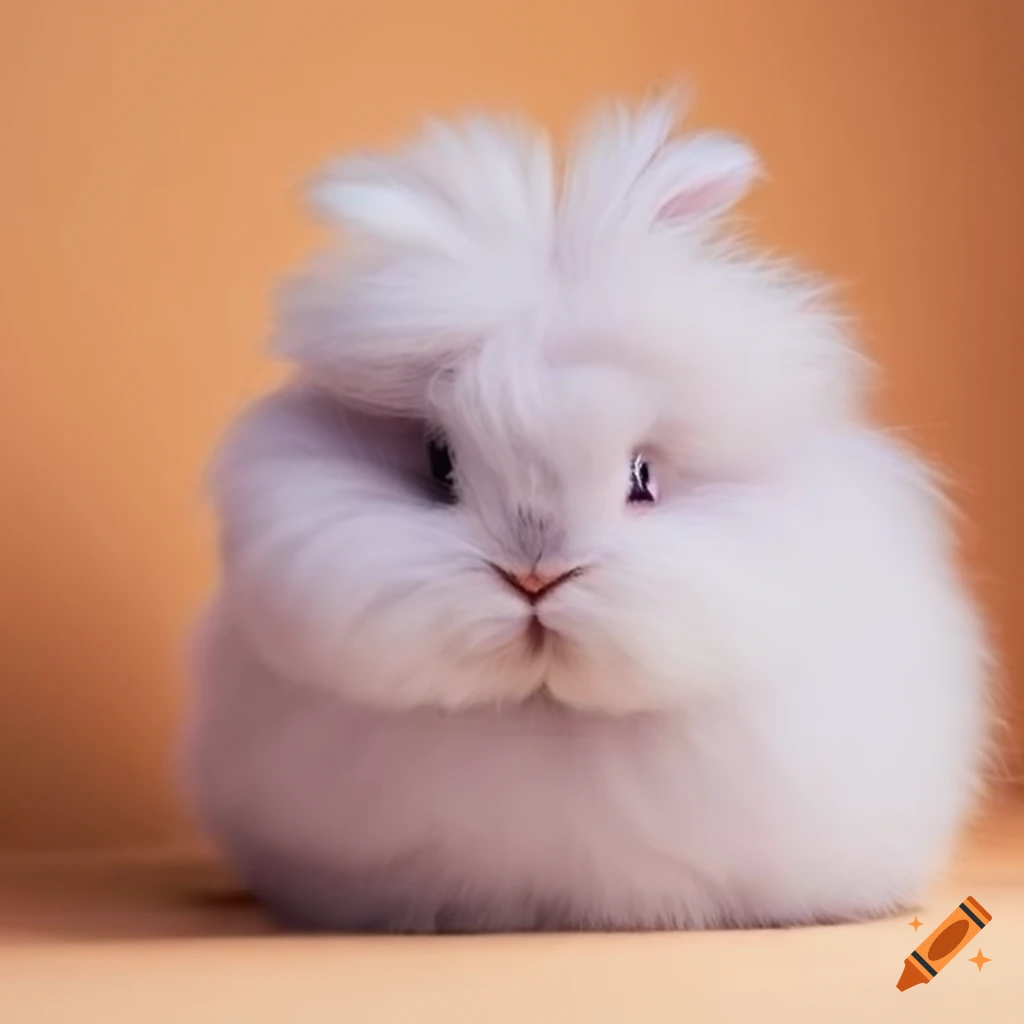 Fluffy angora rabbit in pastel colors on Craiyon