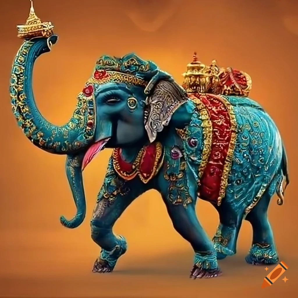 Indian mythological airavat elephant on Craiyon