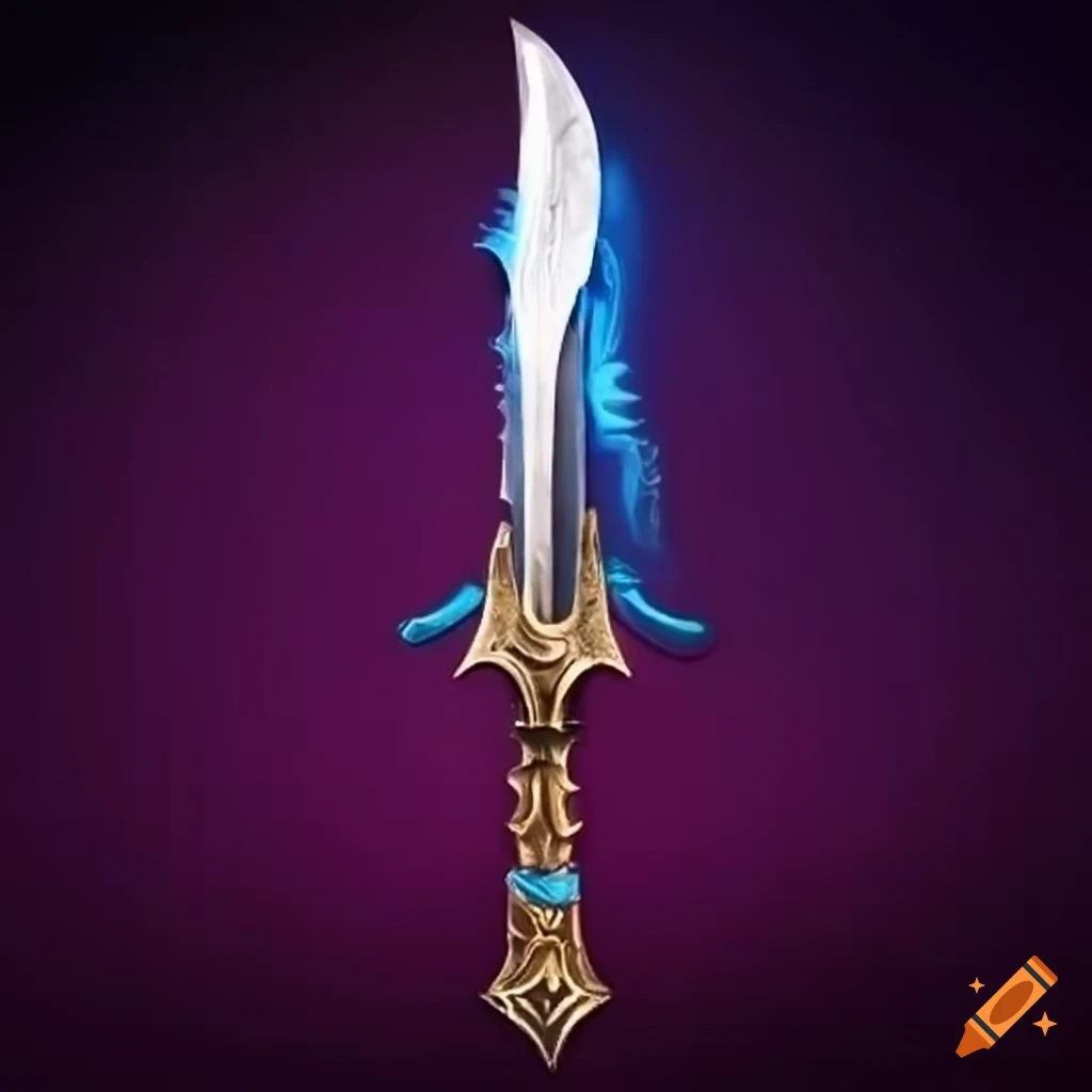 Ancient curved sword with mythic origins on Craiyon