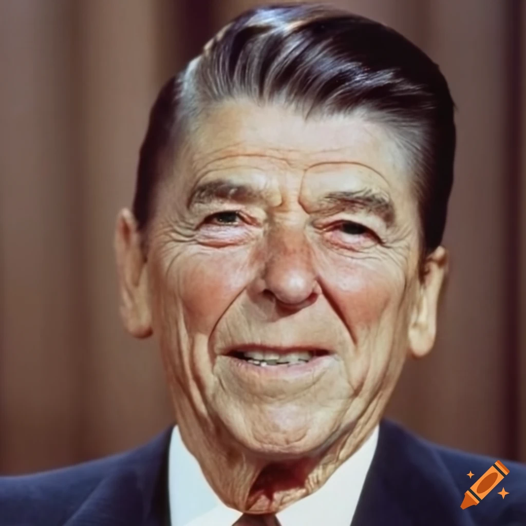 Closeup of ronald reagan looking at the camera on Craiyon