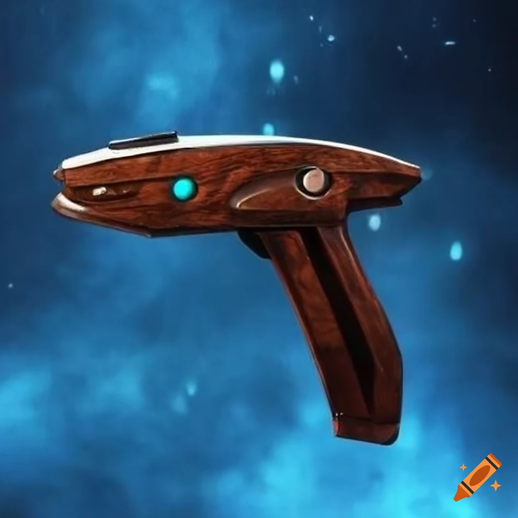 Starfleet phaser rifle with rosewood panels on Craiyon