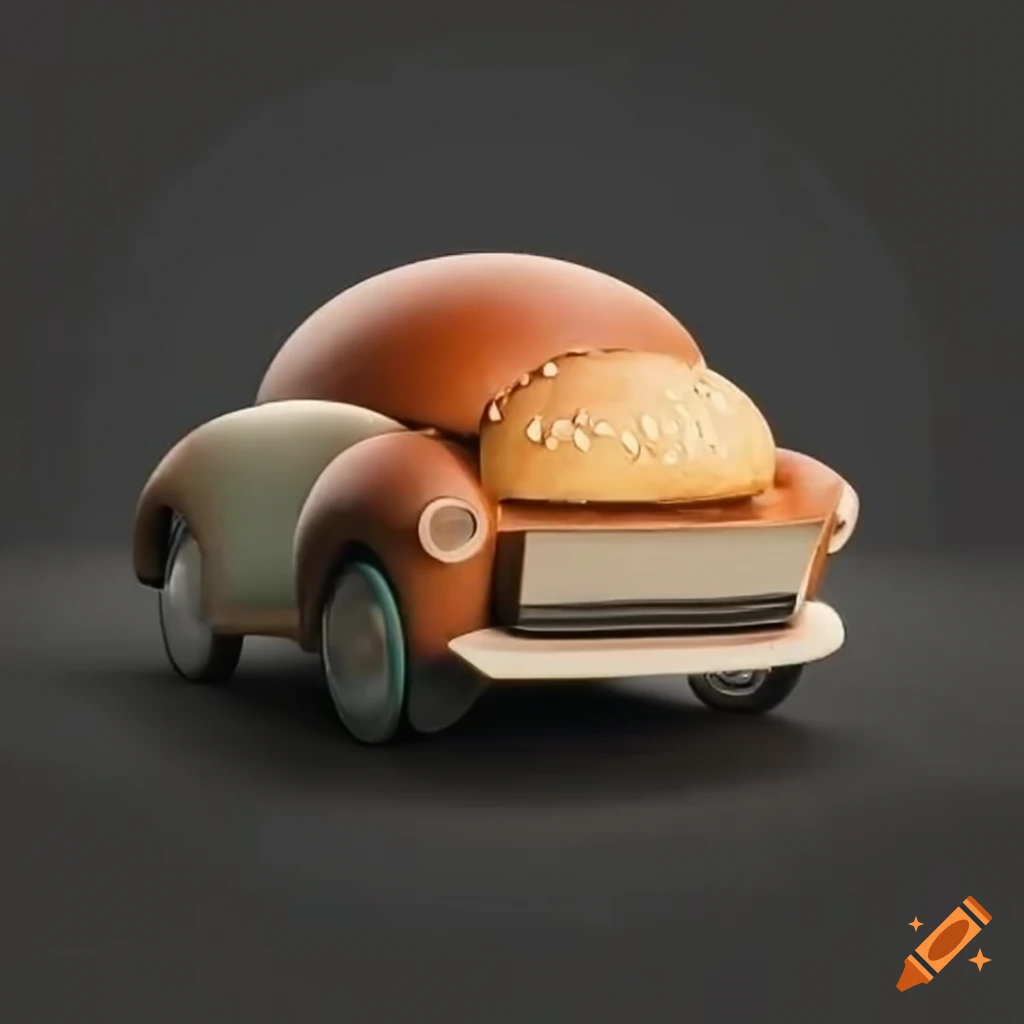 Car with a burger on Craiyon