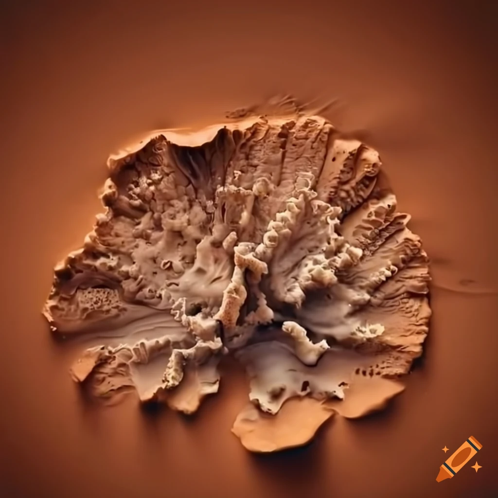 Overhead view of a vast desert with dry coral on Craiyon