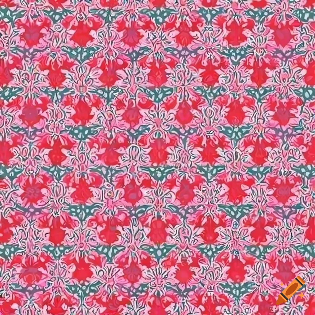 Seamless tiling floral pattern in 2d vector illustration on Craiyon