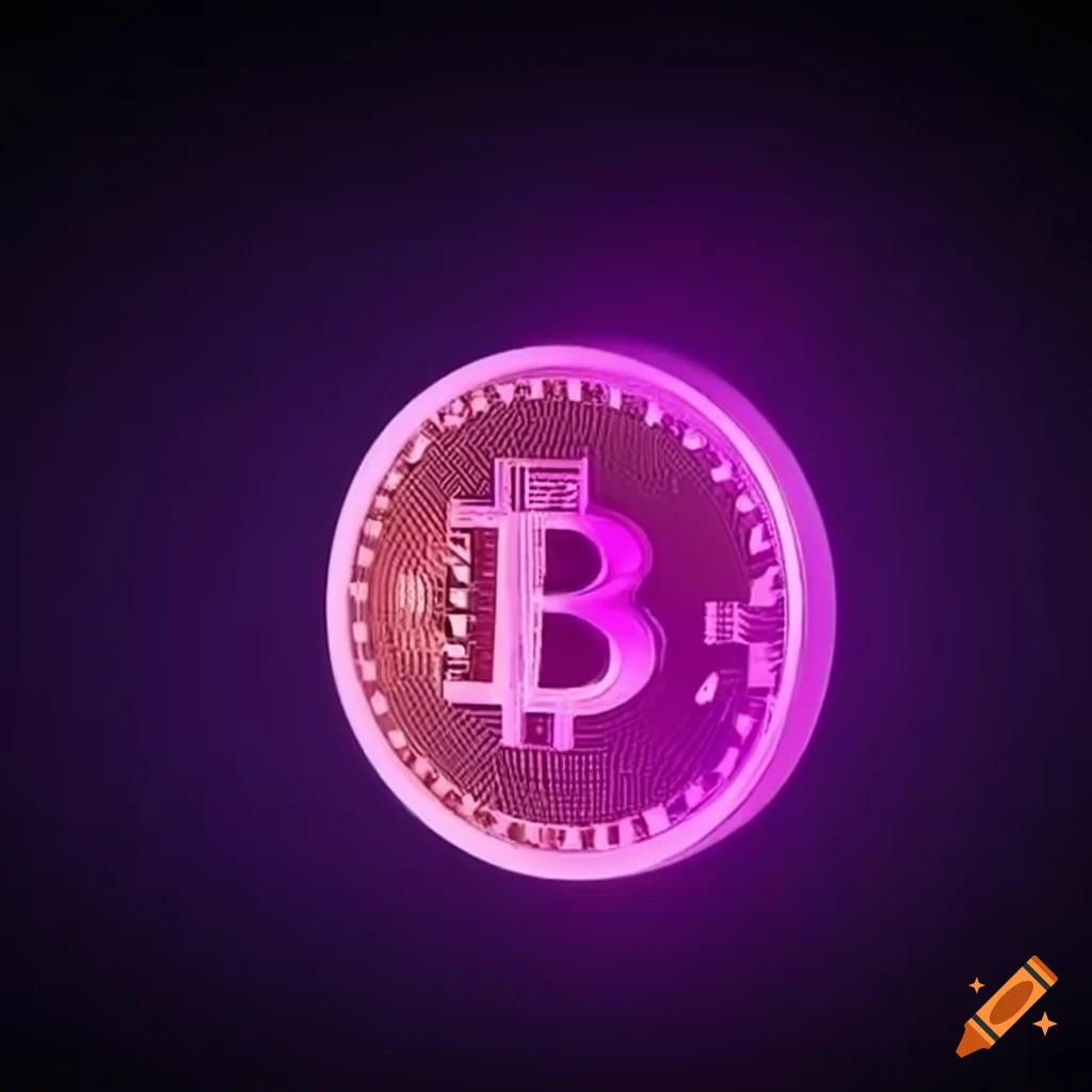 Bitcoin in 3d with a pink shadow on Craiyon