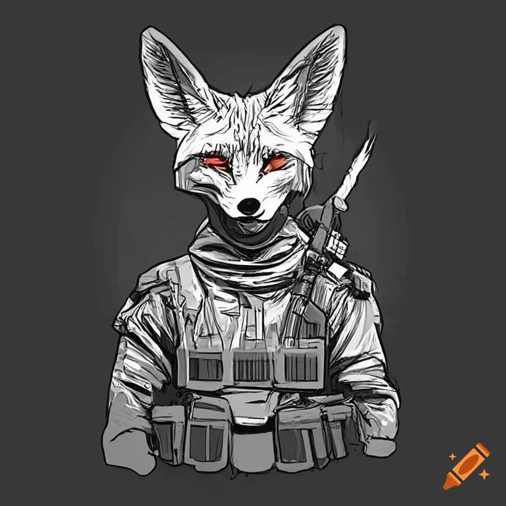 Fox special forces humanoid male character on Craiyon