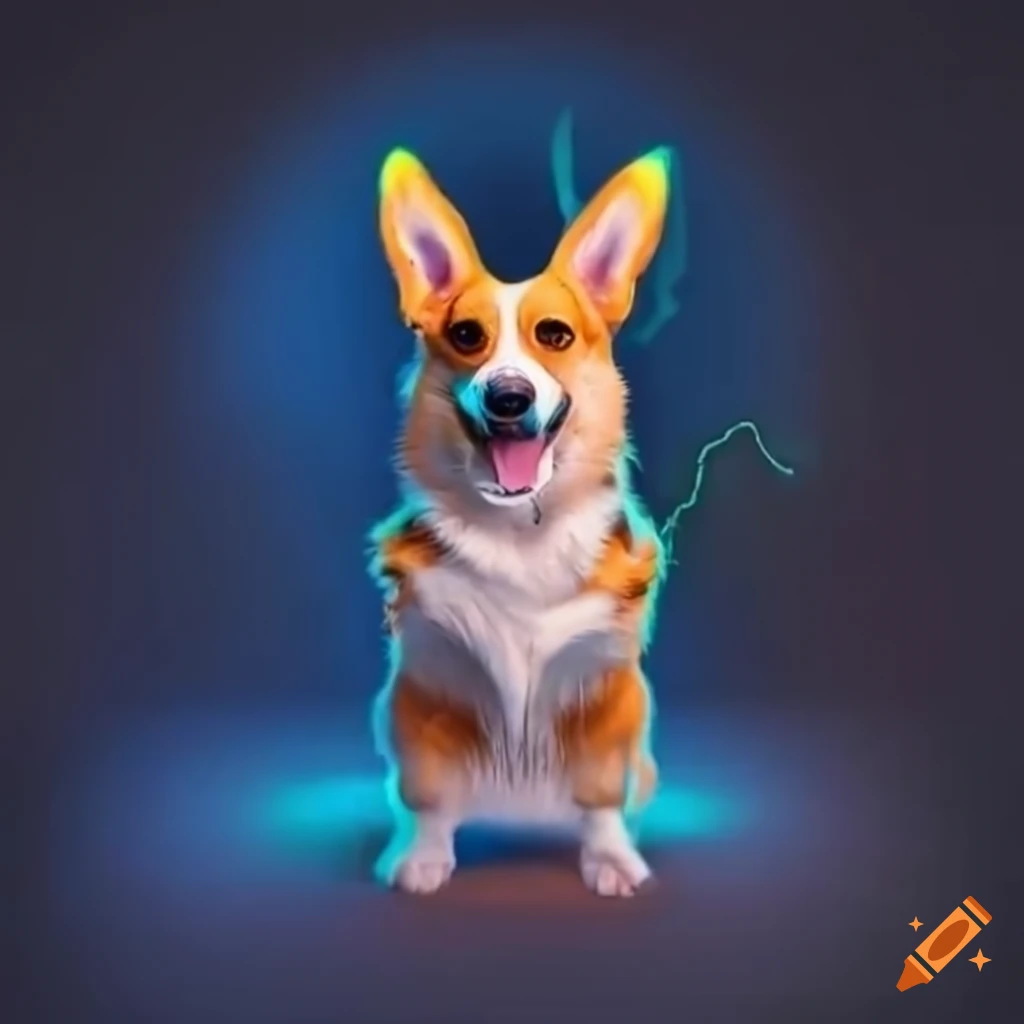Adorable corgi with a lightning bolt on Craiyon