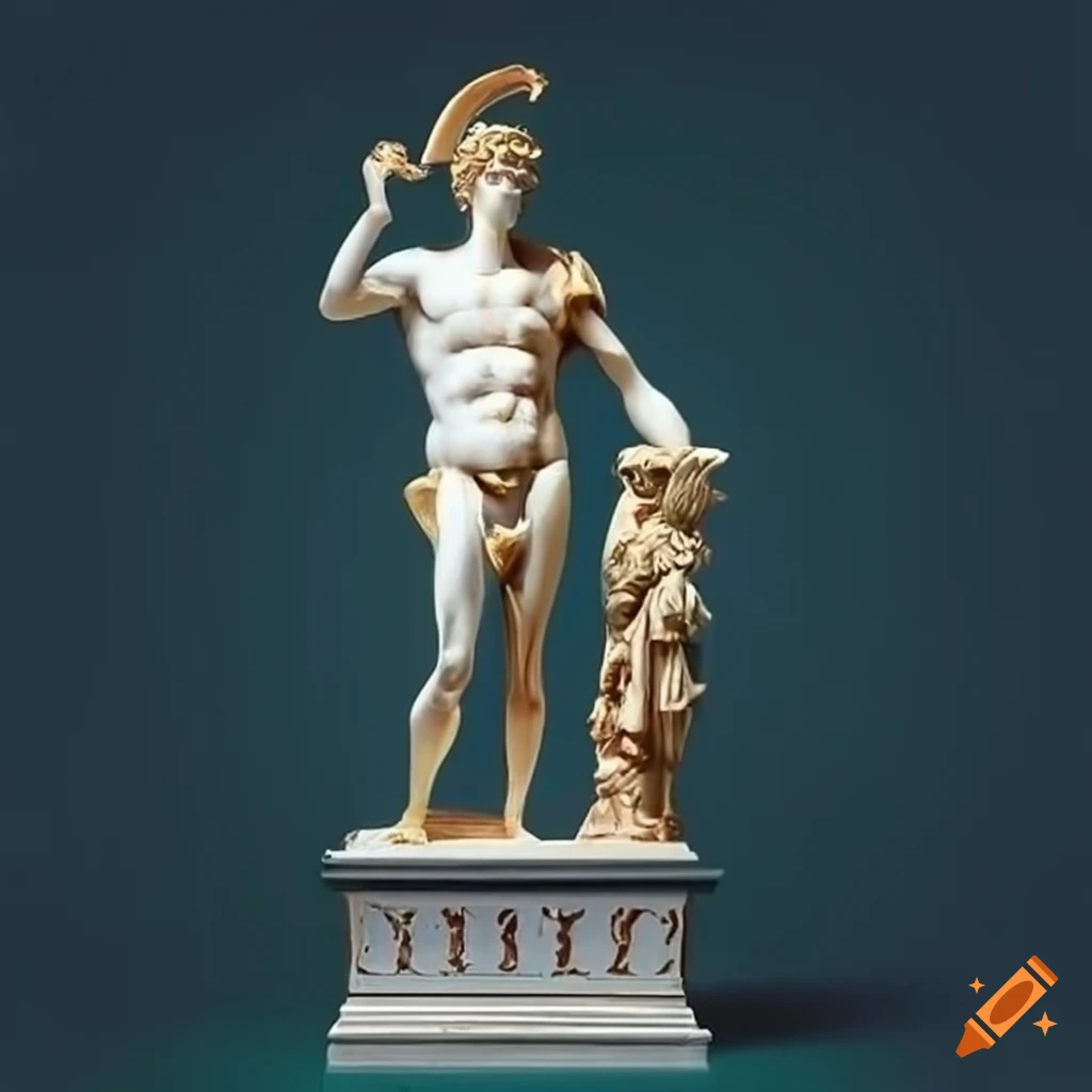 Vivid statues of greek god hermes on Craiyon